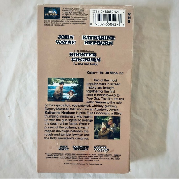 Media | Unopened Rooster Cogburn The Lady Vhs John Wayne Katharine ...
